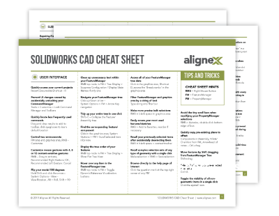 Free Cheat Sheet: 90+ SOLIDWORKS CAD Tips and Tricks | Alignex